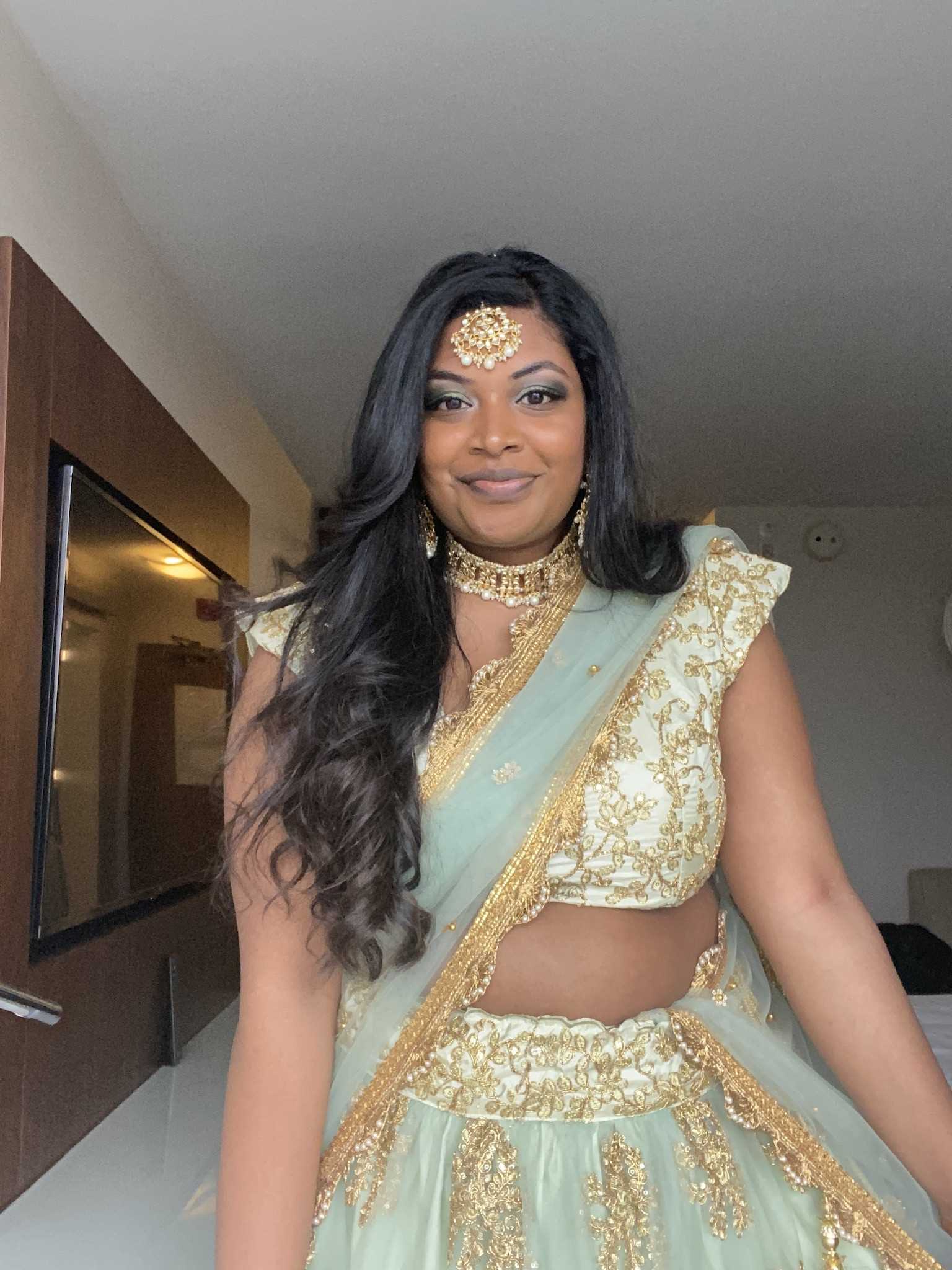 Buy Mint Green Net Embroidered N Sequins Umbrella Lehenga Wedding Wear ...