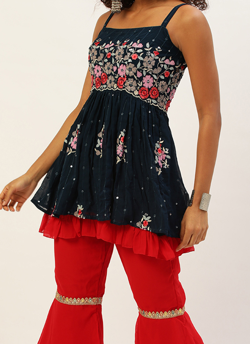 Buy Red Colour Indo Western | Online Red Indo Western Dresses