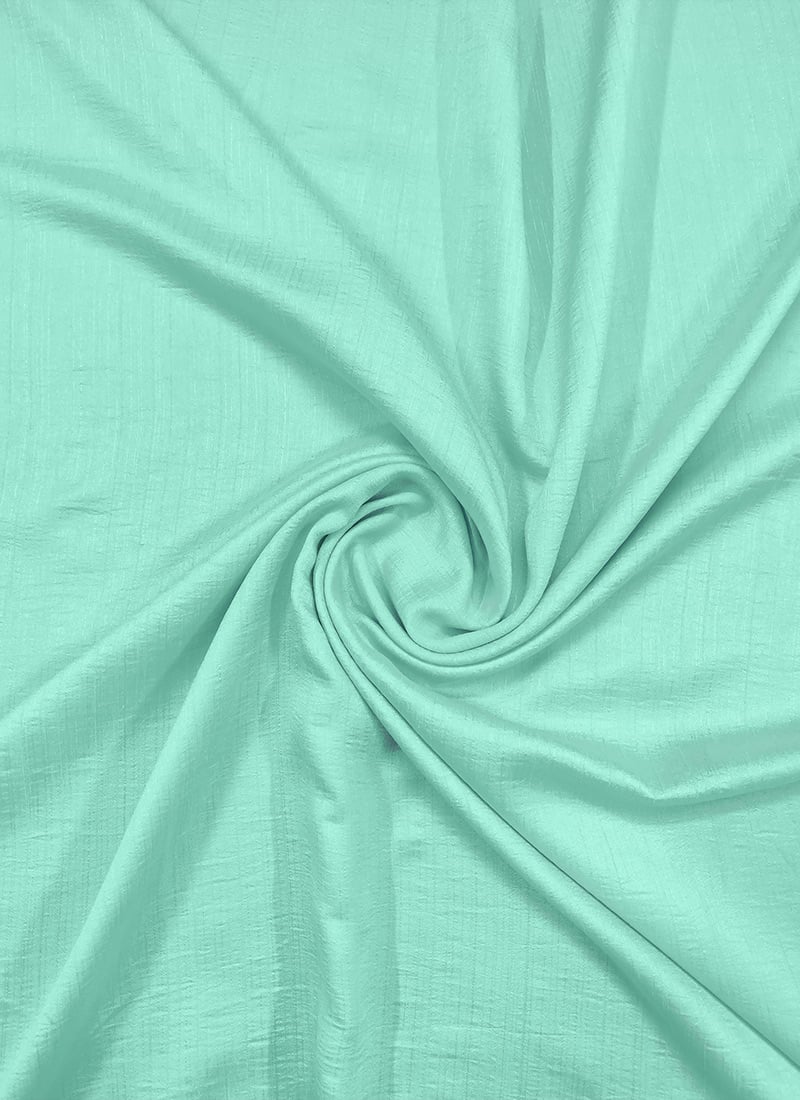 Buy Mint Blue Satin Blend Solid Fabric Online at Best Price | Cbazaar