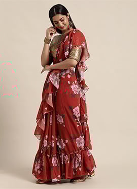 Rust Sarees: Shop Rust Colour sarees Online Shopping