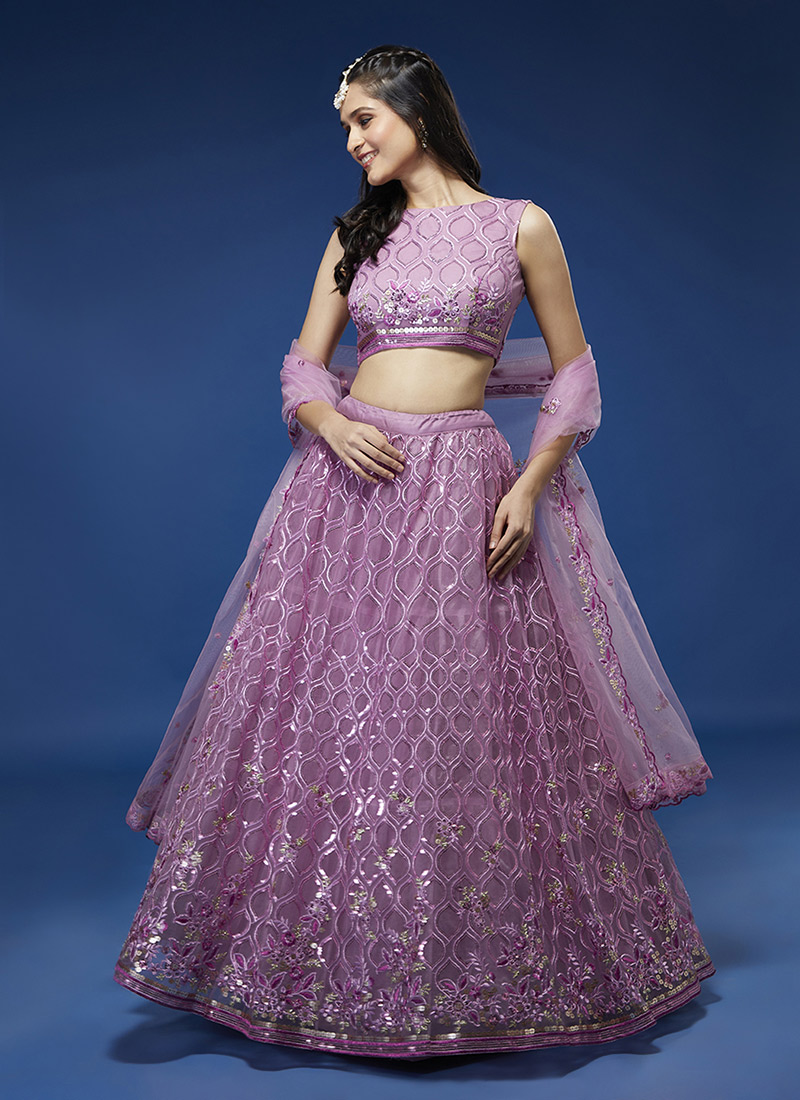 Buy Lavender Lehenga Choli Online | Online Lavender Lehenga Dresses ...