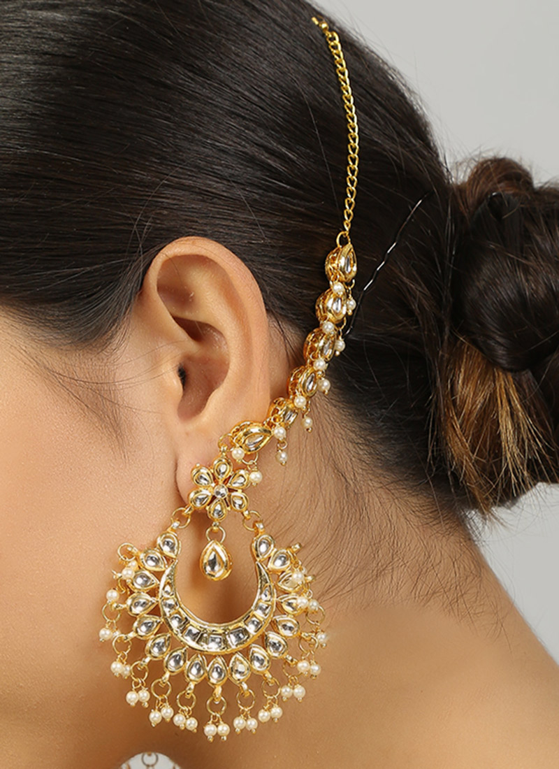 Buy Golden Alloy Chaand Bali Wedding Wear Online at Best Price | Cbazaar