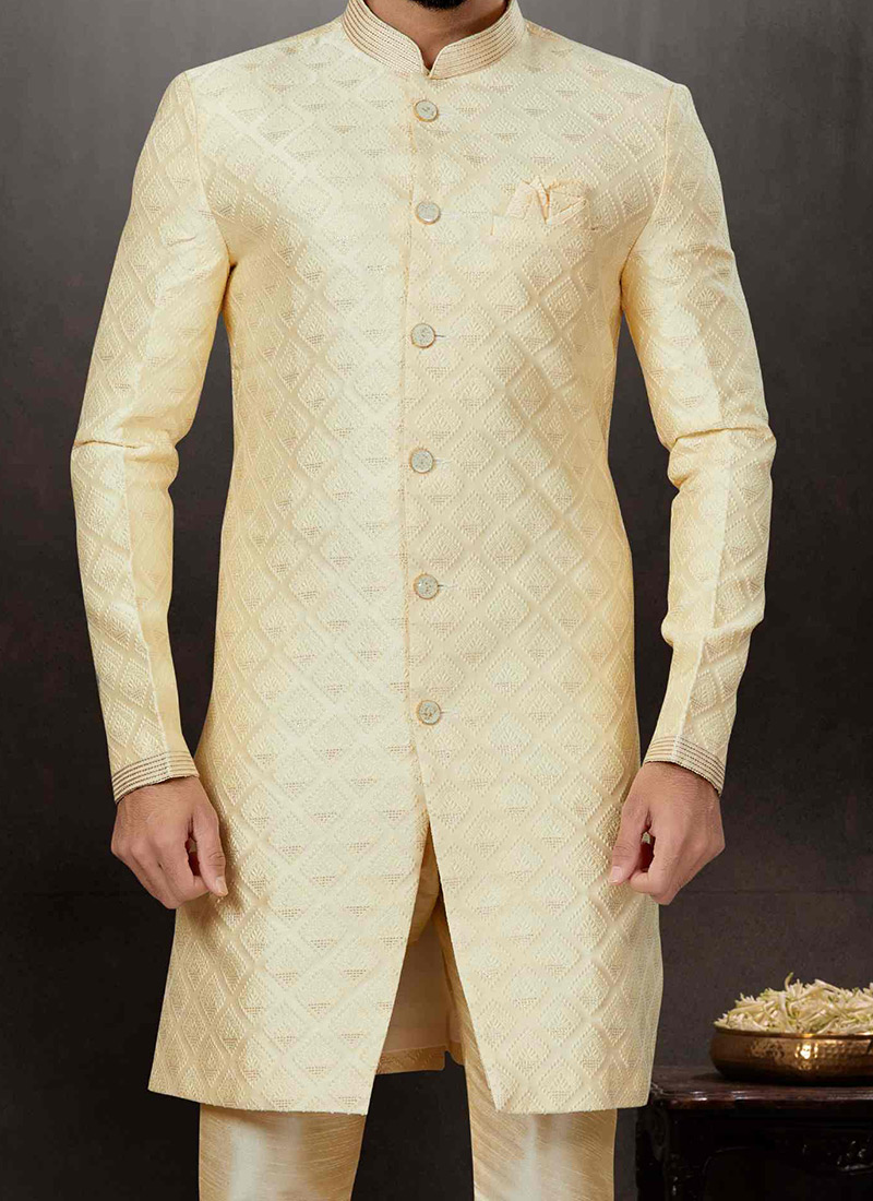 Gold Sherwanis : Shop Gold Sherwanis Designer Outfits For Men
