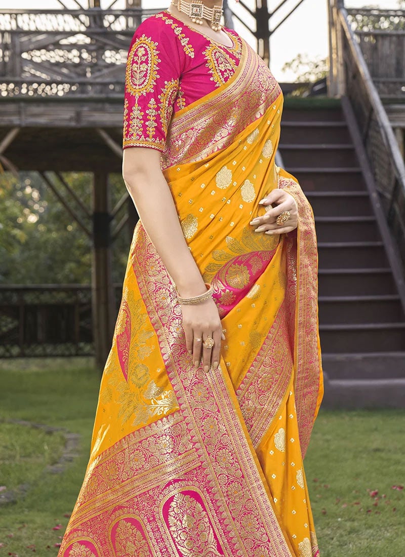 Shop Yellow Sarees Online | Purchase Yellow Sarees Online