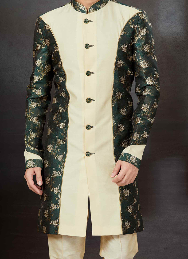 Gold Sherwanis : Shop Gold Sherwanis Designer Outfits For Men