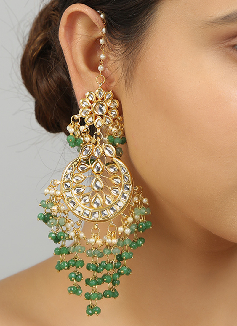 Shop Green Alloy Chaand Bali Wedding Wear Online at Best Price | Cbazaar