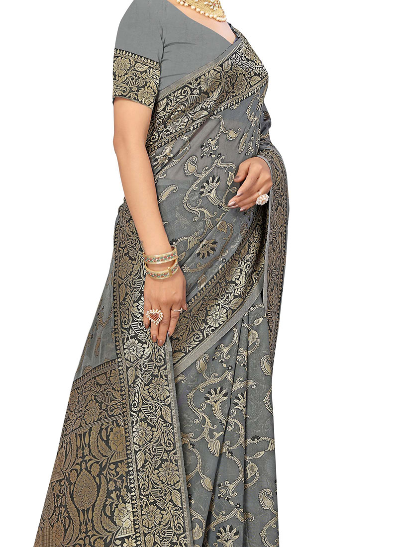 Shop Grey sarees online | Online Grey sarees | Purchase Grey sarees online