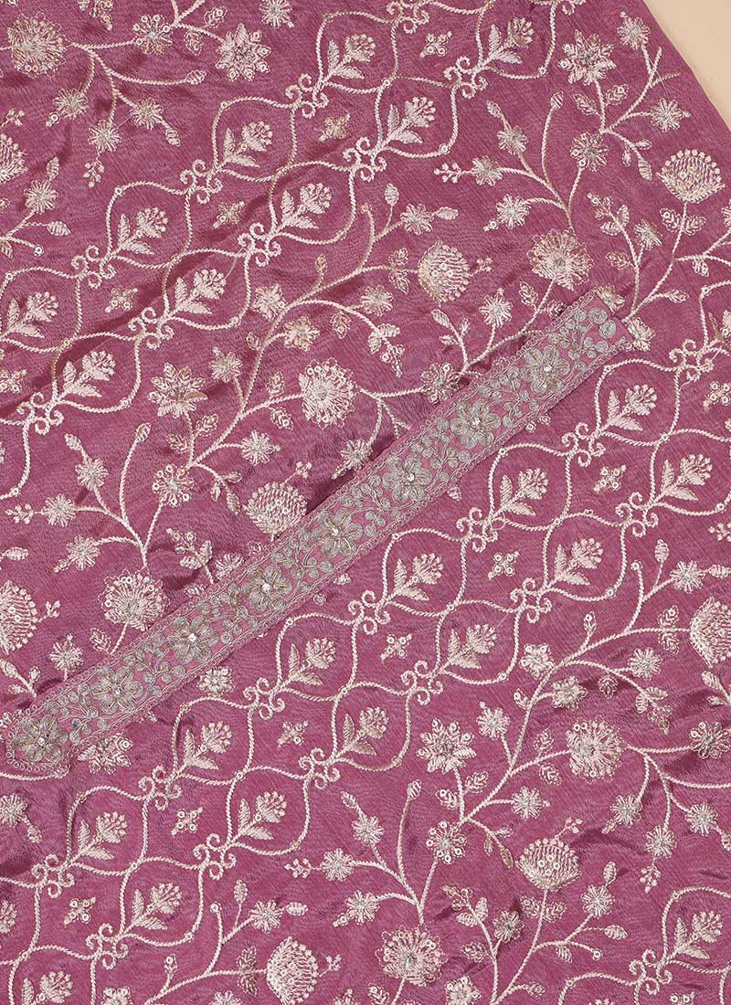Buy Lavender Chinon Silk Stone Embroidered Sequins Straight Pant Suit ...