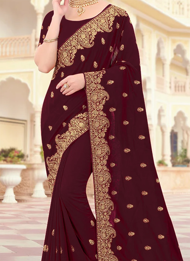 Maroon Saree | Buy Maroon Sarees Online Shopping - Cbazaar