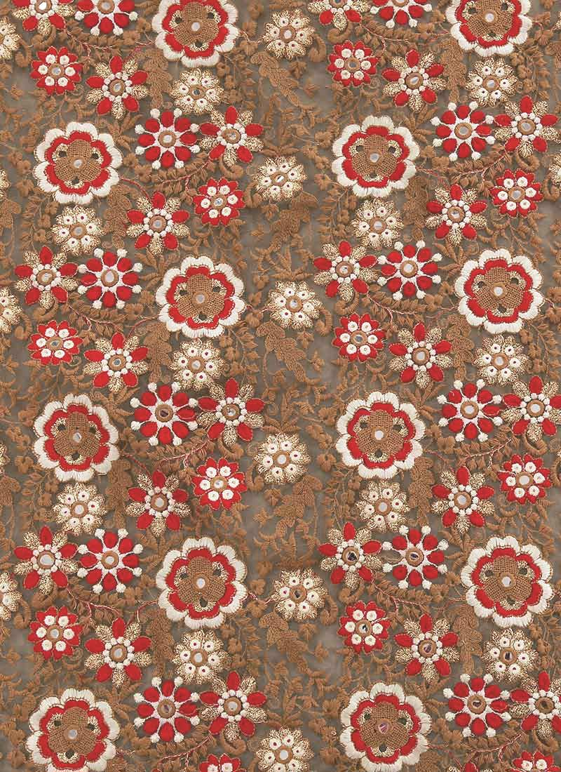 Buy Multicolor Net Embroidered Fabric Online at Best Price | Cbazaar