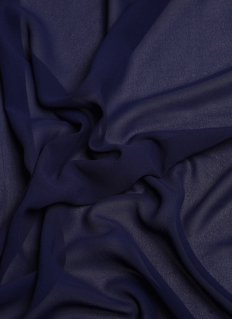 Buy Navy Blue Georgette Pleated Ruffle Saree Festive Wear Online at ...