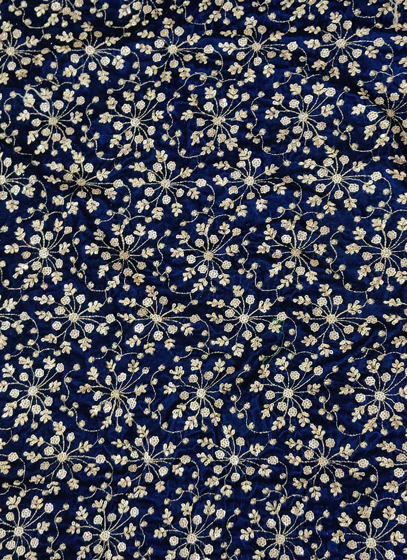 Shop Navy Blue Velvet Fabric Online at Best Price | Ethnovog