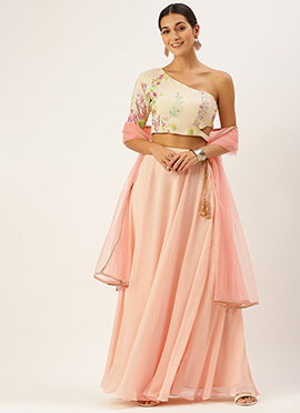 Buy Peach Wedding Lehenga Choli Online | Designer Wedding Peach Lehenga ...