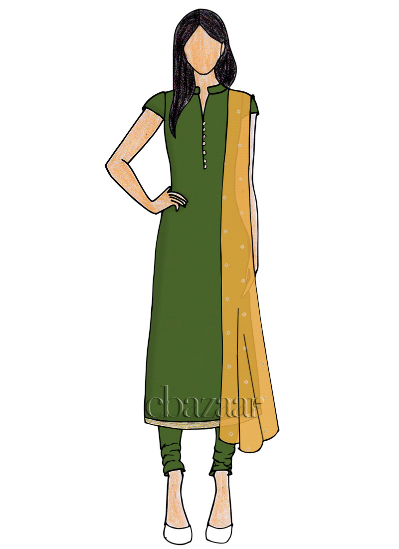 Shop Peridot Taffeta Churidar Suit After Six Wear Online at Best Price ...