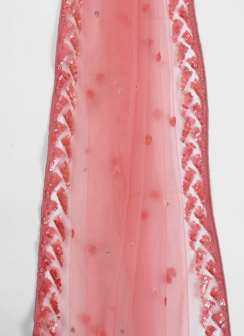 Buy Pink Soft Net Embroidered Sequins Stunning Lehenga Wedding Wear ...