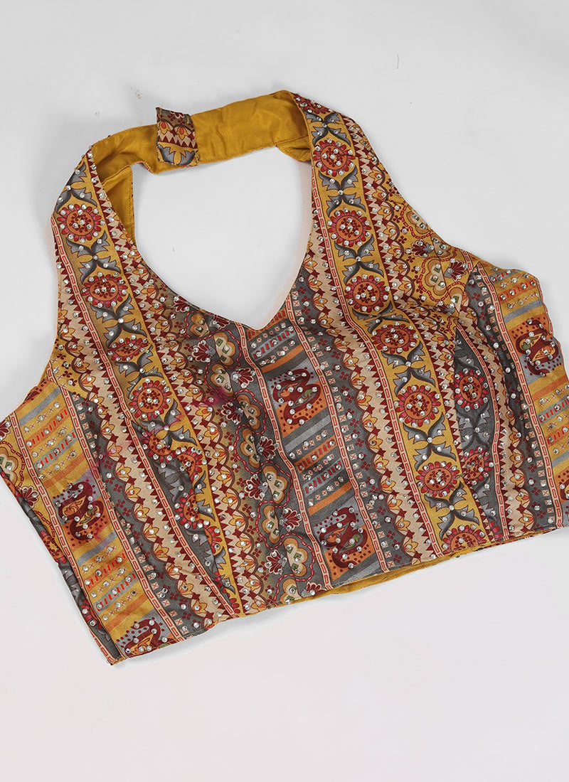 Shop Radiant Mustard Chinon Silk Indowestern Set With Stone Sequins ...