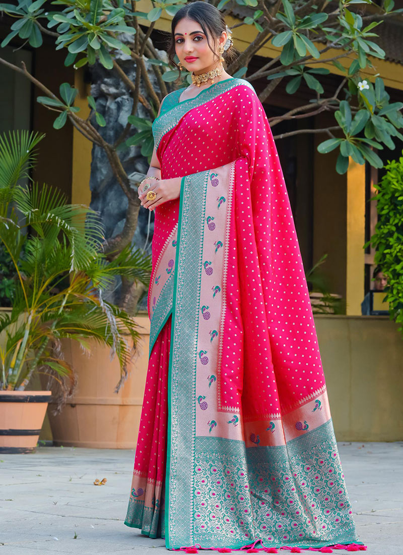 Latest Pink Sarees Designs For Women | Pink Wedding Sarees