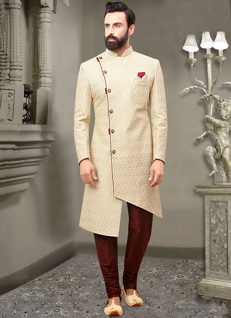 Buy Beige Sherwanis Online | Designer Beige Sherwanis