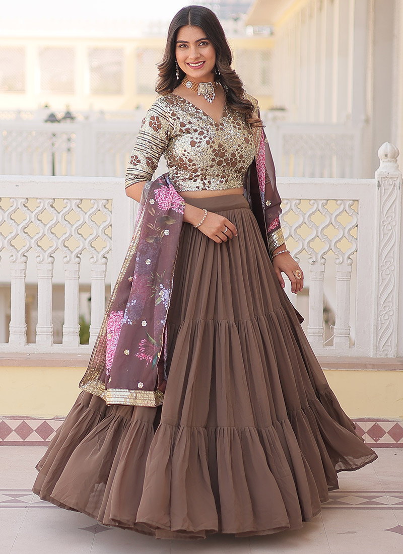 Stylish Beige Lehengas Online for Women Designer Outfits