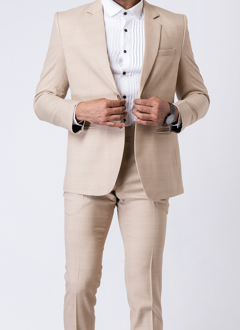 Buy Designer Beige Color Men's Suits Collections -Cbazaar