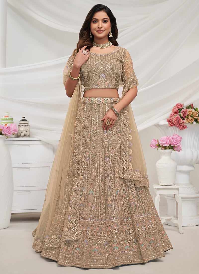 Stylish Beige Lehengas Online for Women Designer Outfits