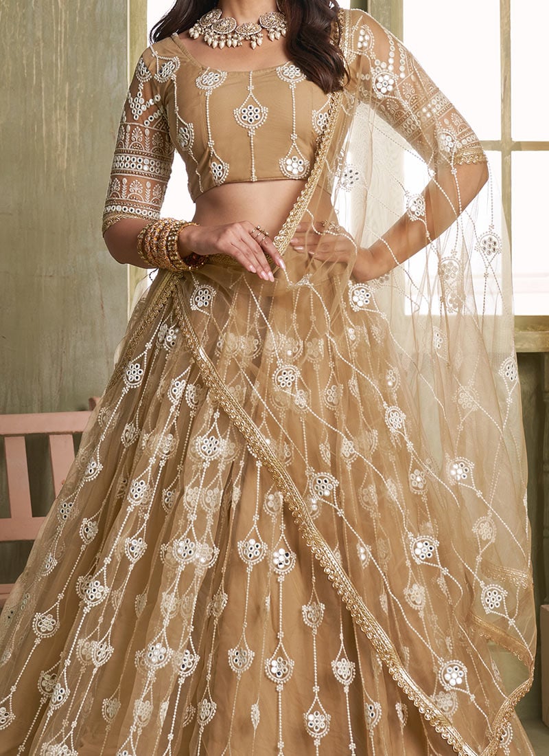 Stylish Beige Lehengas Online for Women Designer Outfits