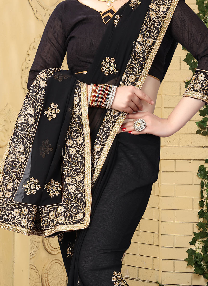 Buy Latest Black Sarees Designs For Women Online At Cbazaar