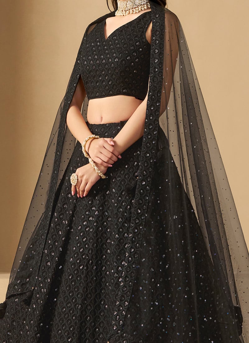 Stylish Black Lehengas For Women Online at Cbazaar