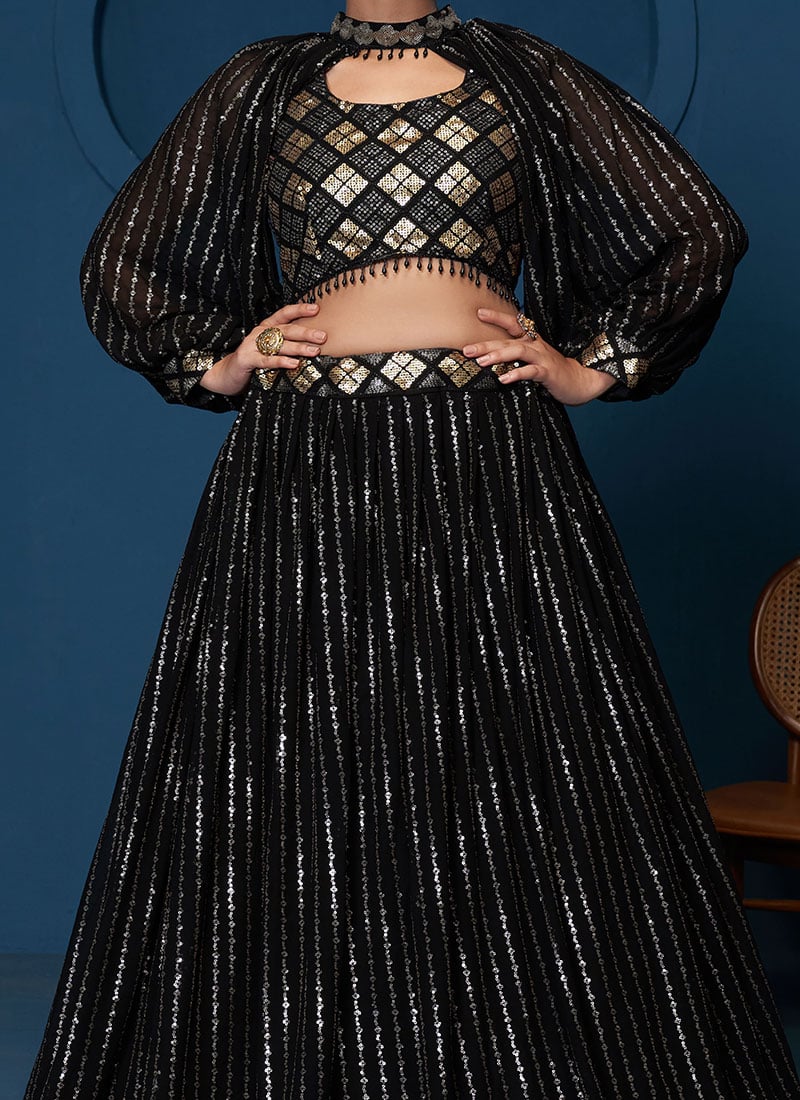 Stylish Black Lehengas For Women Online at Cbazaar