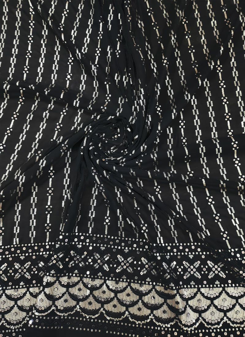 Shop Black Faux Georgette Fabric Online at Best Price | Cbazaar