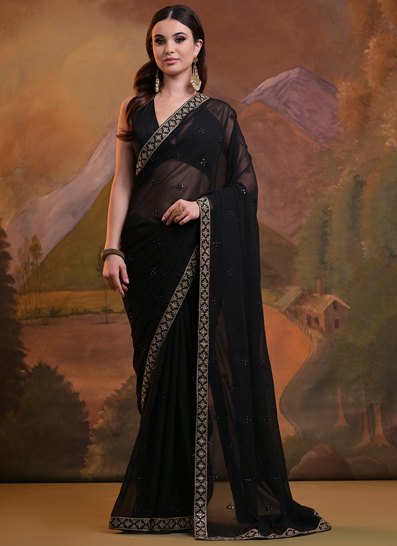 Black Sarees: Latest Black Sarees Designs For Women