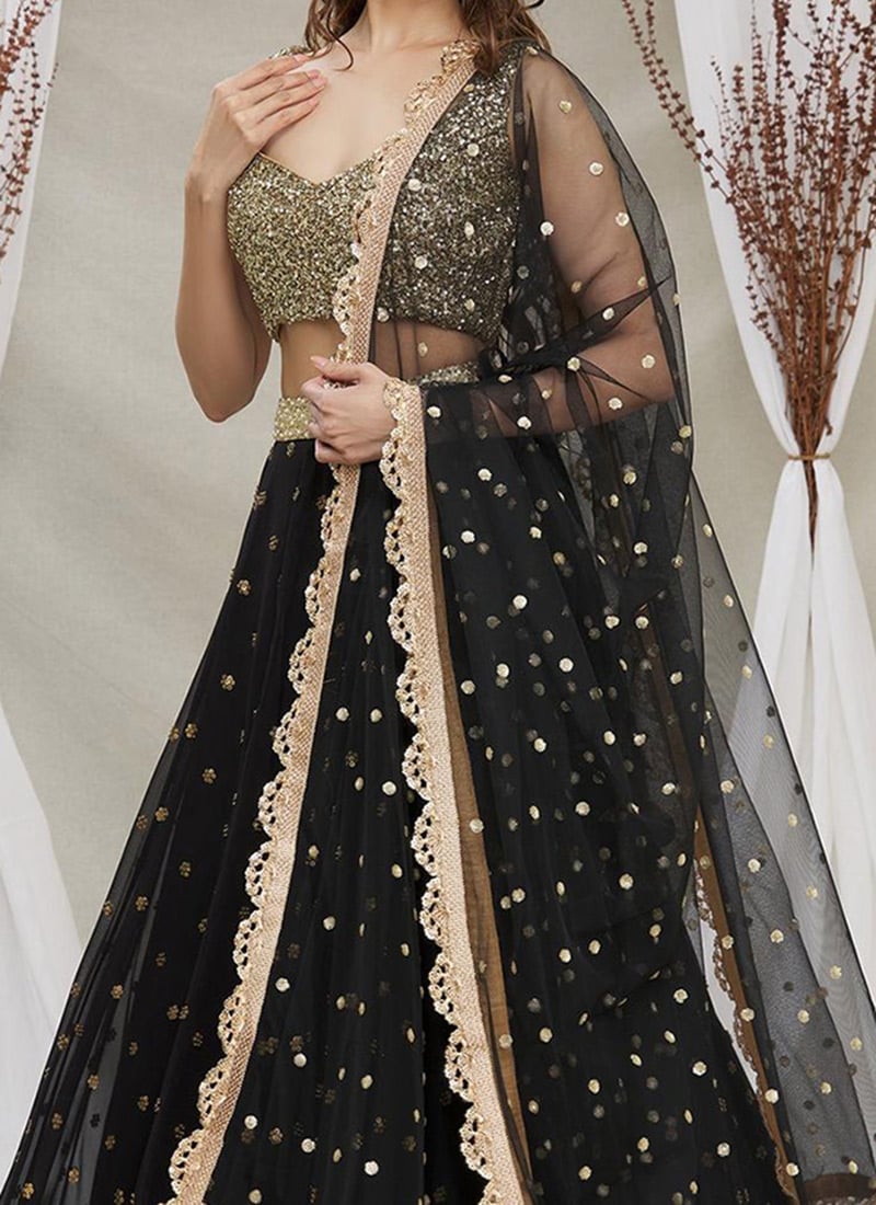 Stylish Black Lehengas For Women Online at Cbazaar