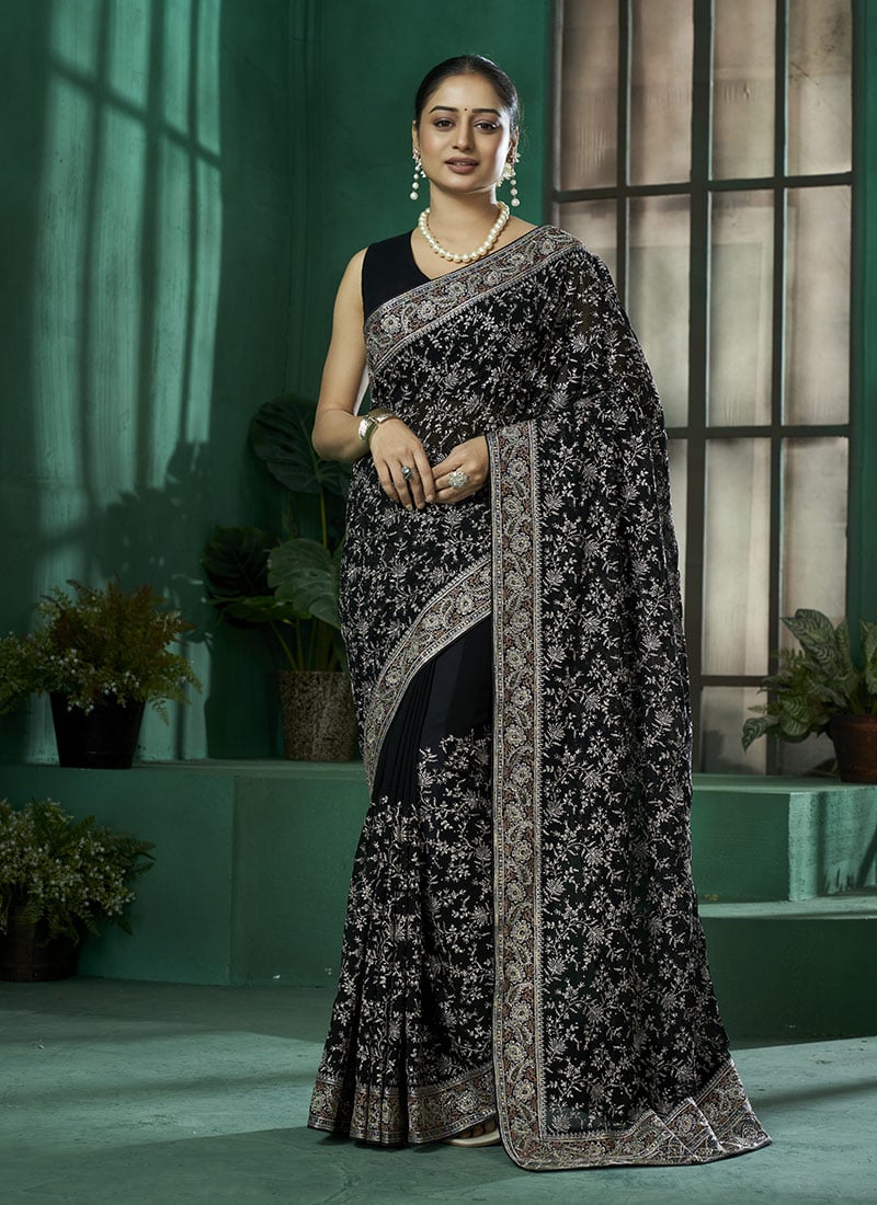 Black Sarees: Latest Black Sarees Designs For Women