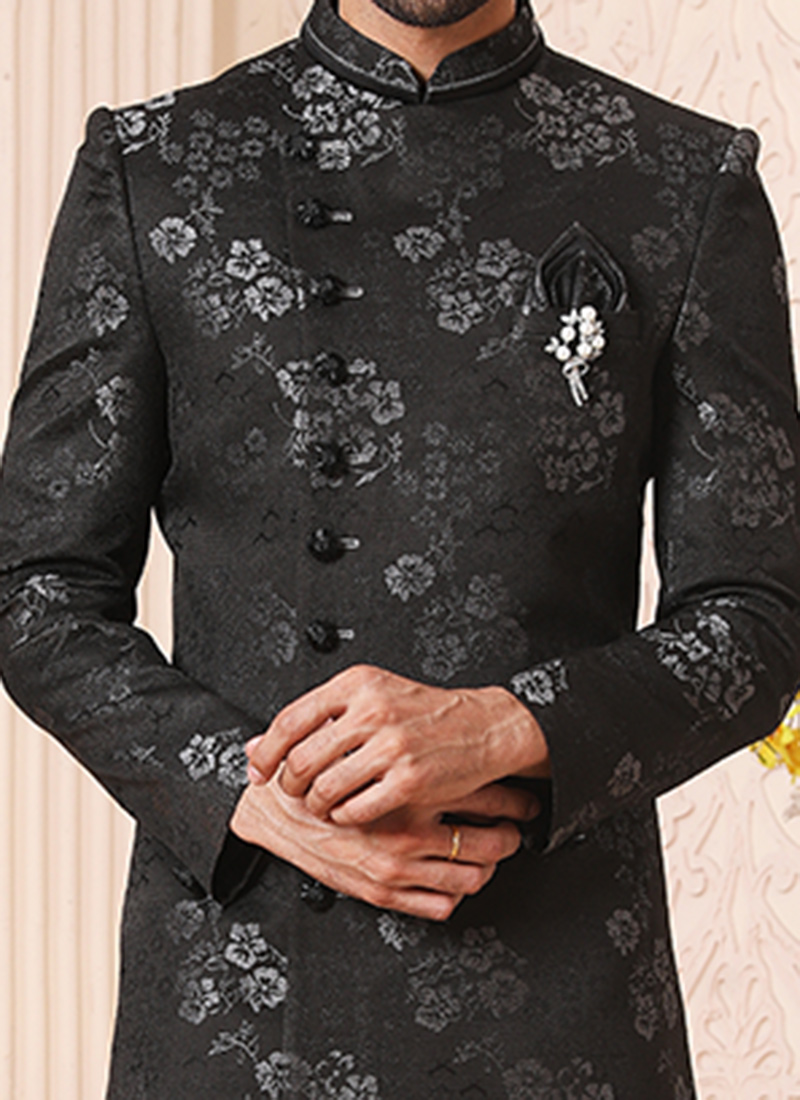 Black Sherwani: Trendy Indian Black Sherwani Designs For Men
