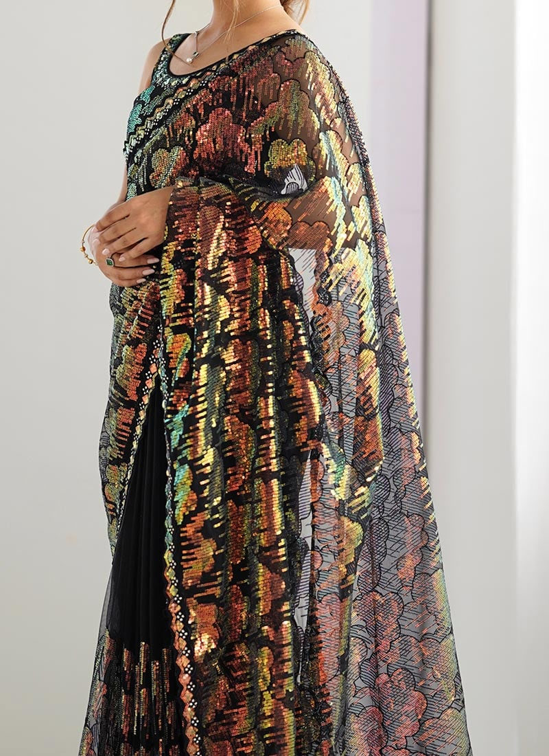 Black Sarees: Latest Black Sarees Designs For Women