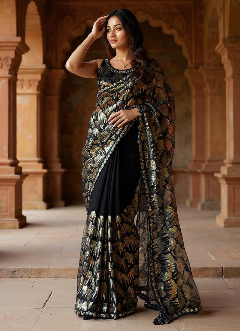 Black Sarees: Latest Black Sarees Designs For Women