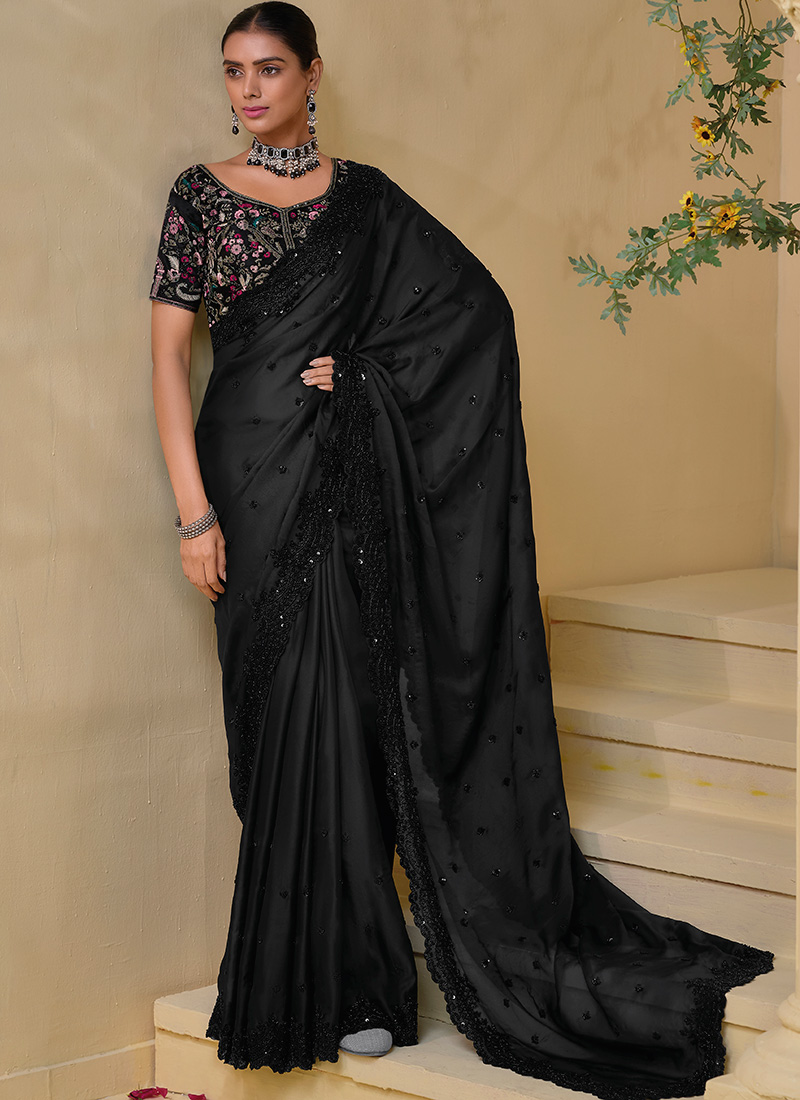 Black Sarees: Latest Black Sarees Designs For Women