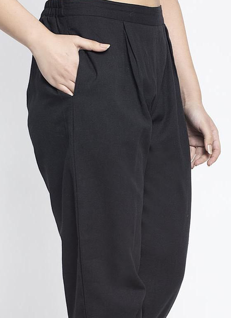 Buy Black Rayon Straight Pant Work Wear Online at Best Price | Cbazaar