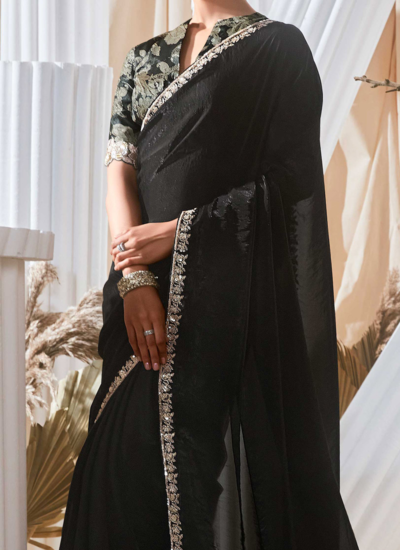 Black Sarees: Latest Black Sarees Designs For Women Online -Cbazaar