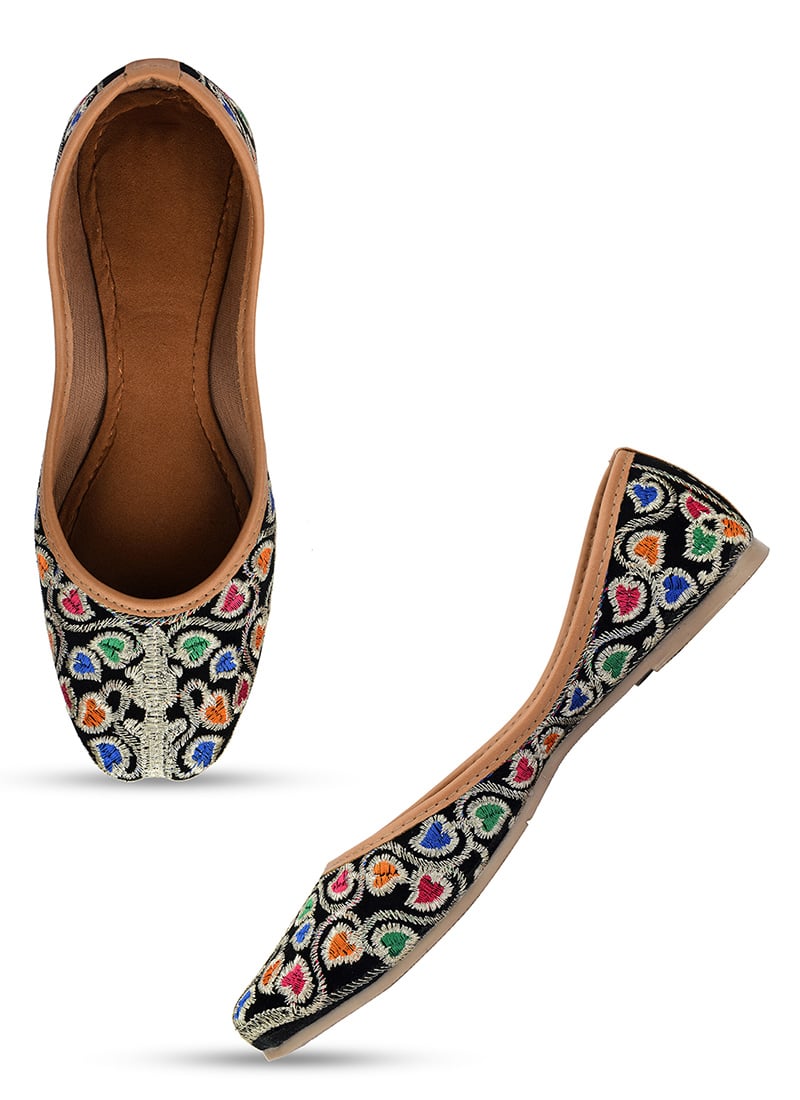 Buy Black Zari Work Juti Online at Best Price | Cbazaar