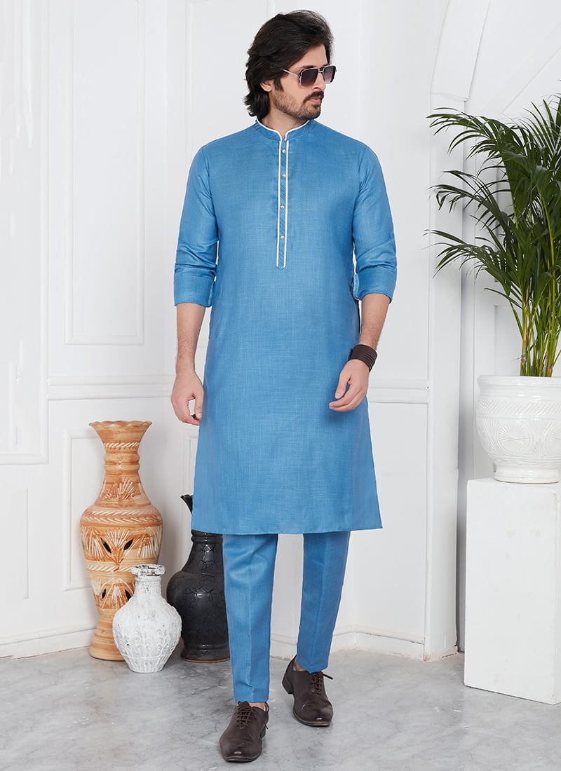 Shop Blended Cotton Kurta Pyjama Festive Wear Online at Best Price ...