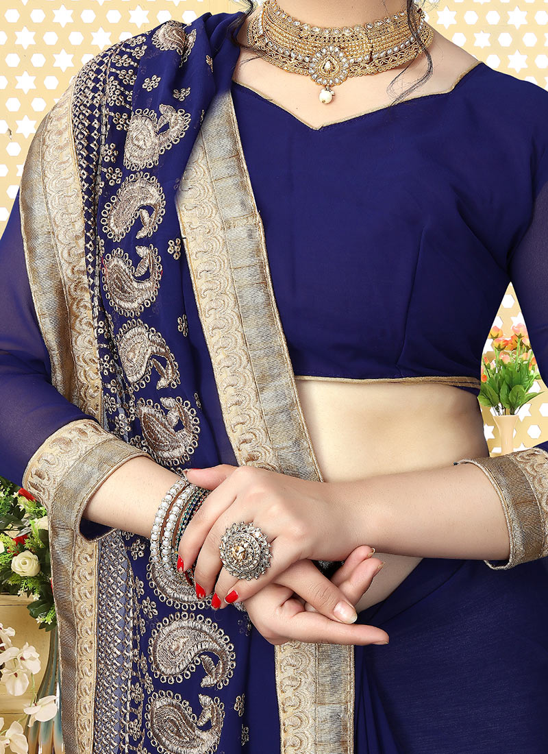 Buy Latest Blue Sarees Online Shopping At Cbazaar