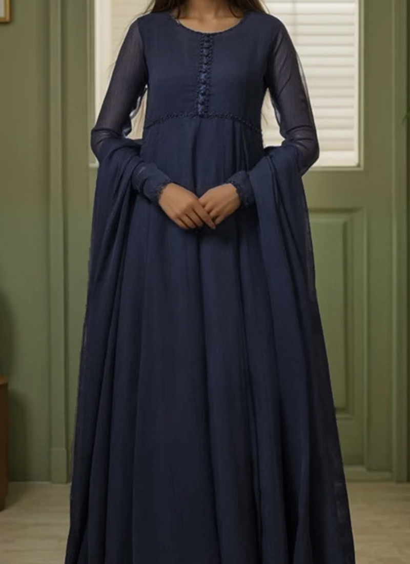 Buy Blue Georgette Anarkali Suit Festive Wear Online at Best Price ...