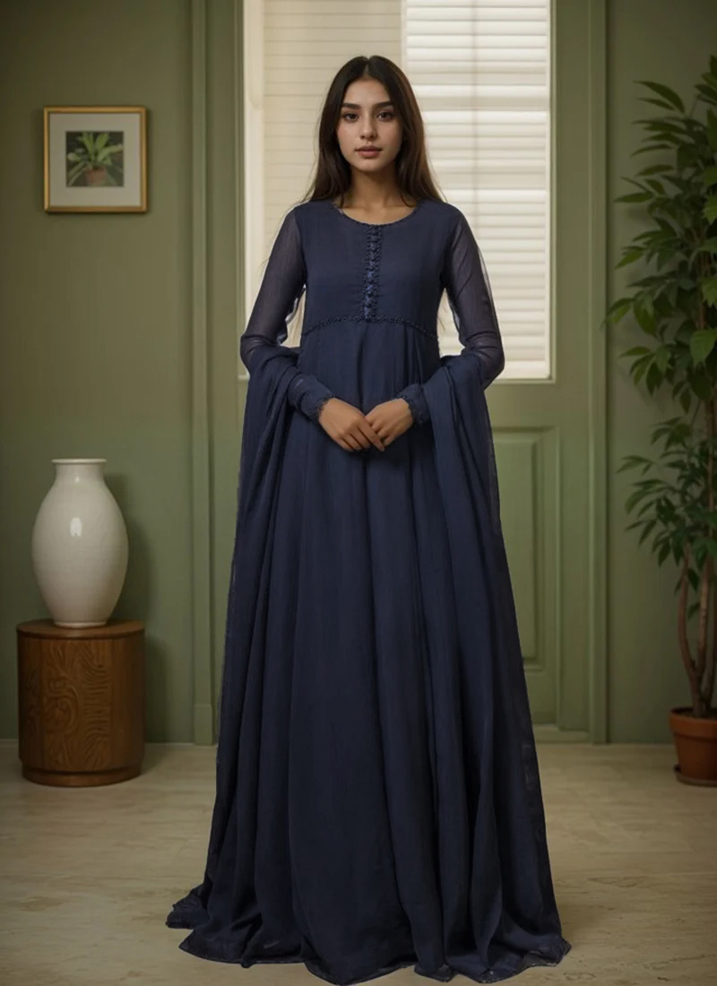 Buy Blue Georgette Anarkali Suit Festive Wear Online at Best Price ...