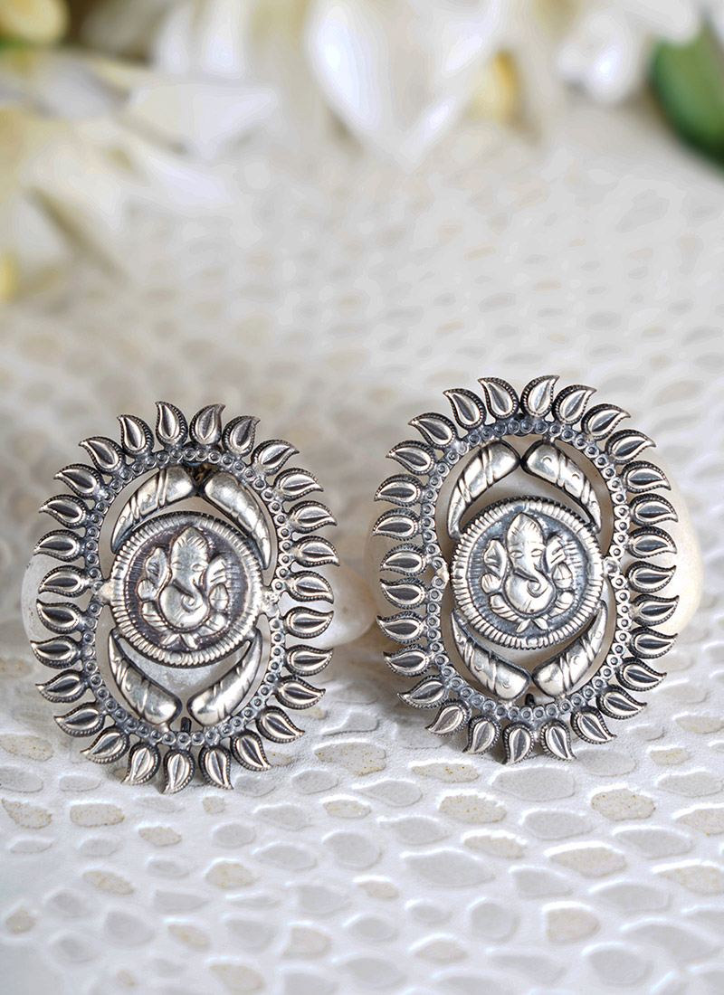 Buy Charming Oxidised Silver Plated Drops Party Wear Online at Best ...