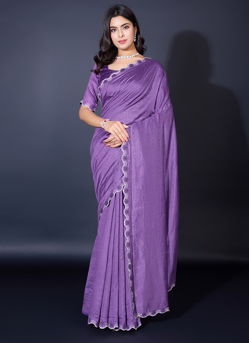 Buy Lavender sarees online | Lavender sarees styles | Online Lavender ...