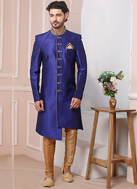 Buy Blue Color Sherwanis | Online Blue Colour Sherwanis | Designer Blue ...