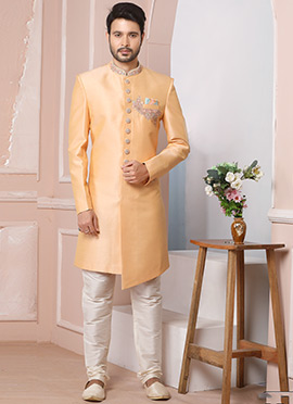 Buy Peach Color Sherwanis | Online Peach Colour Sherwanis | Designer ...