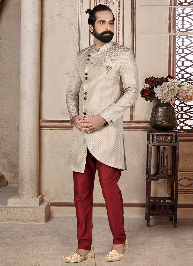 Buy Angrakha Sherwani | Men Angrakha Sherwani Online Shopping