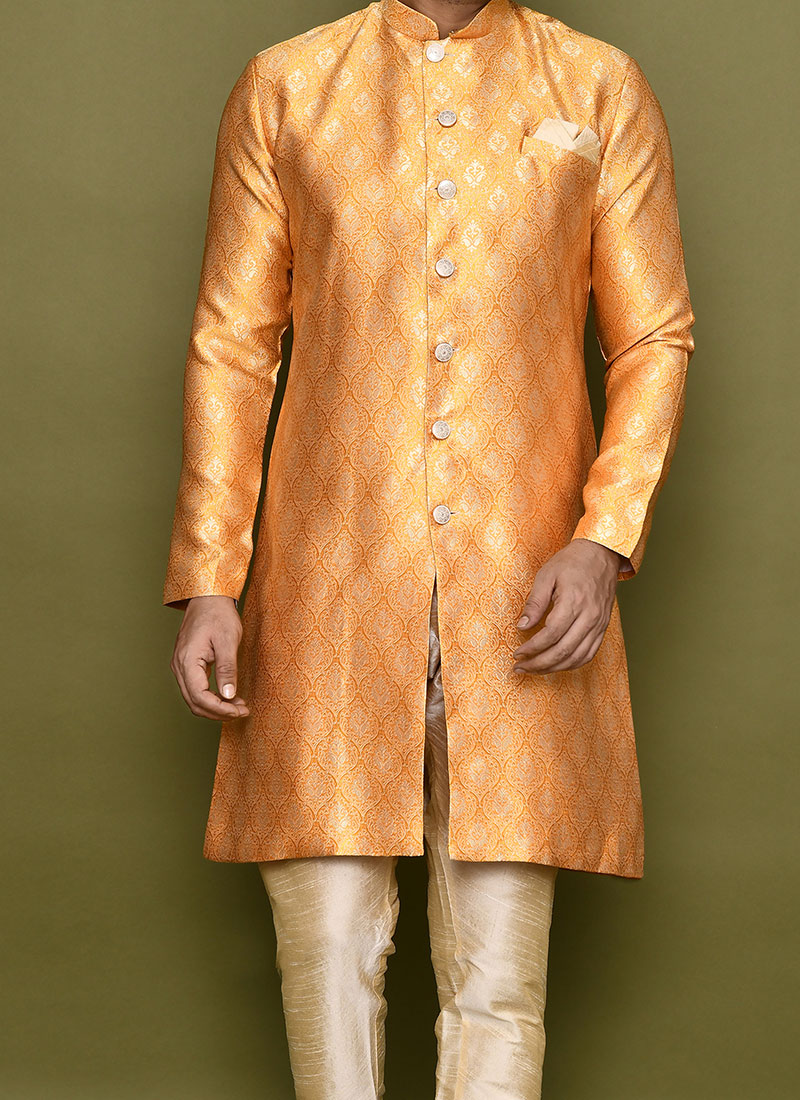 Yellow Sherwanis : Shop Yellow Sherwanis Online For Men at Cbazaar